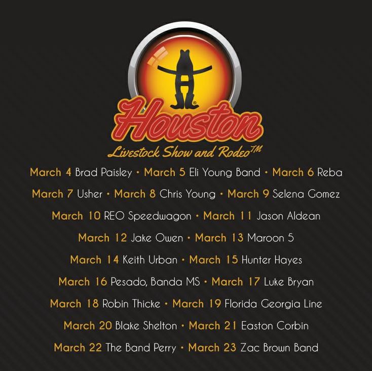 2014 Houston Rodeo Concerts Lineup | ACountry